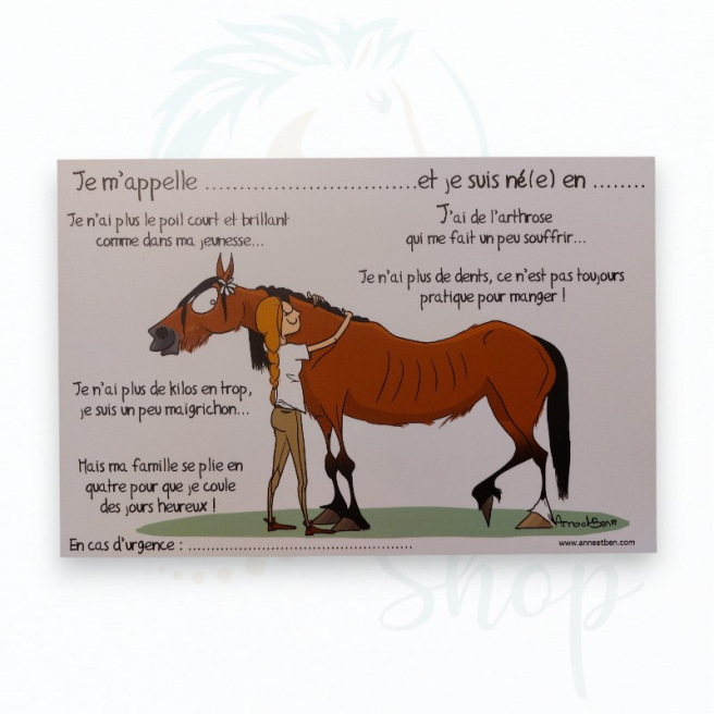 Plaque signalétique Anne et Ben pour environnement équestre